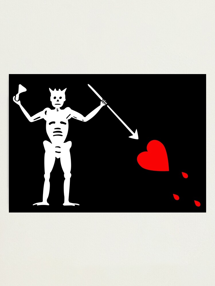 "FLAG OF BLACKBEARD JOLLY ROGER PIRATE FLAG" Photographic Print for ...