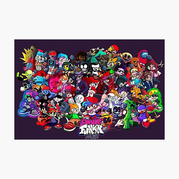 "friday night funkin cartoons poster " Photographic Print for Sale by ...