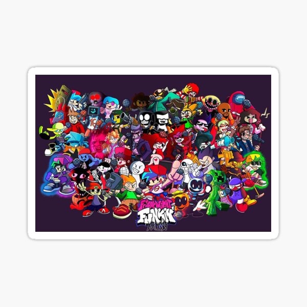 "friday night funkin cartoons poster " Sticker by EulaHendricks | Redbubble