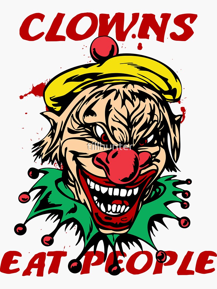 "Scary killer clown" Sticker for Sale by tillhunter | Redbubble