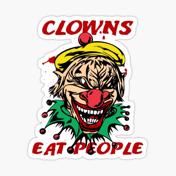 "Scary killer clown" Sticker for Sale by tillhunter | Redbubble