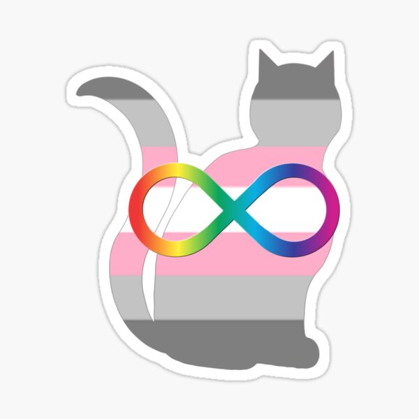 Neurodivergent Demigirl Pride Cat Sticker For Sale By Shaneisadragon