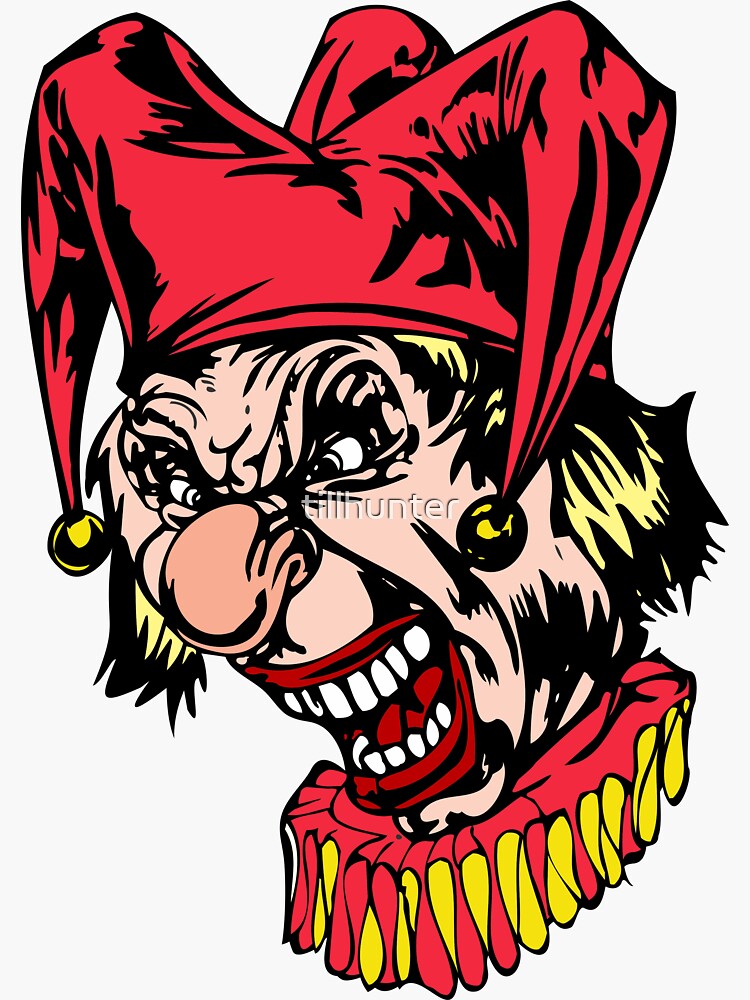 "Scary killer clown" Sticker for Sale by tillhunter | Redbubble