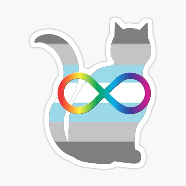 "Neurodivergent Demiboy Pride Cat" Sticker by shaneisadragon | Redbubble