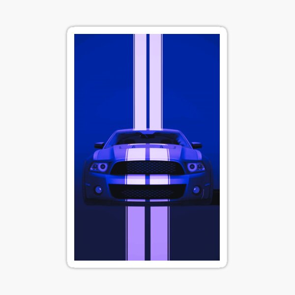 "Blue Shelby Mustang Car" Sticker by MScreator | Redbubble