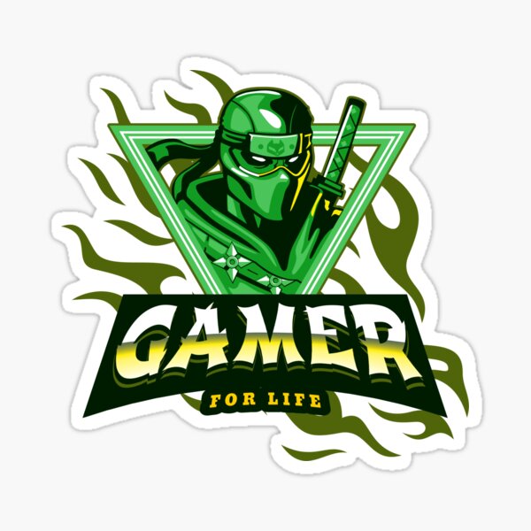 "Gamer for Life with Masked Ninja" Sticker for Sale by PRIVARSHU ...