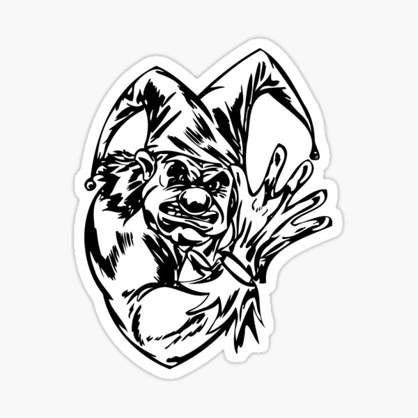"Scary killer clown" Sticker for Sale by tillhunter | Redbubble
