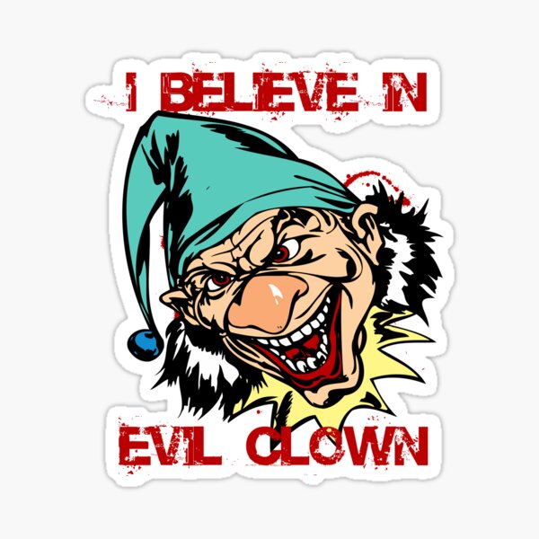 "Scary killer clown" Sticker for Sale by tillhunter | Redbubble