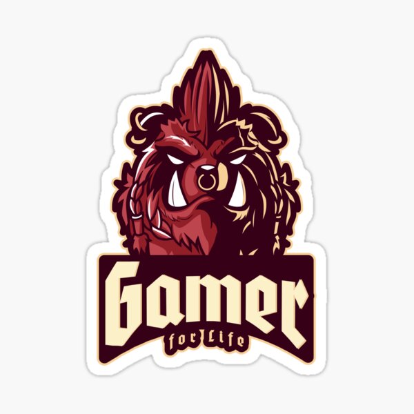 "Gamer for Life with Punk Panda" Sticker by PRIVARSHU | Redbubble