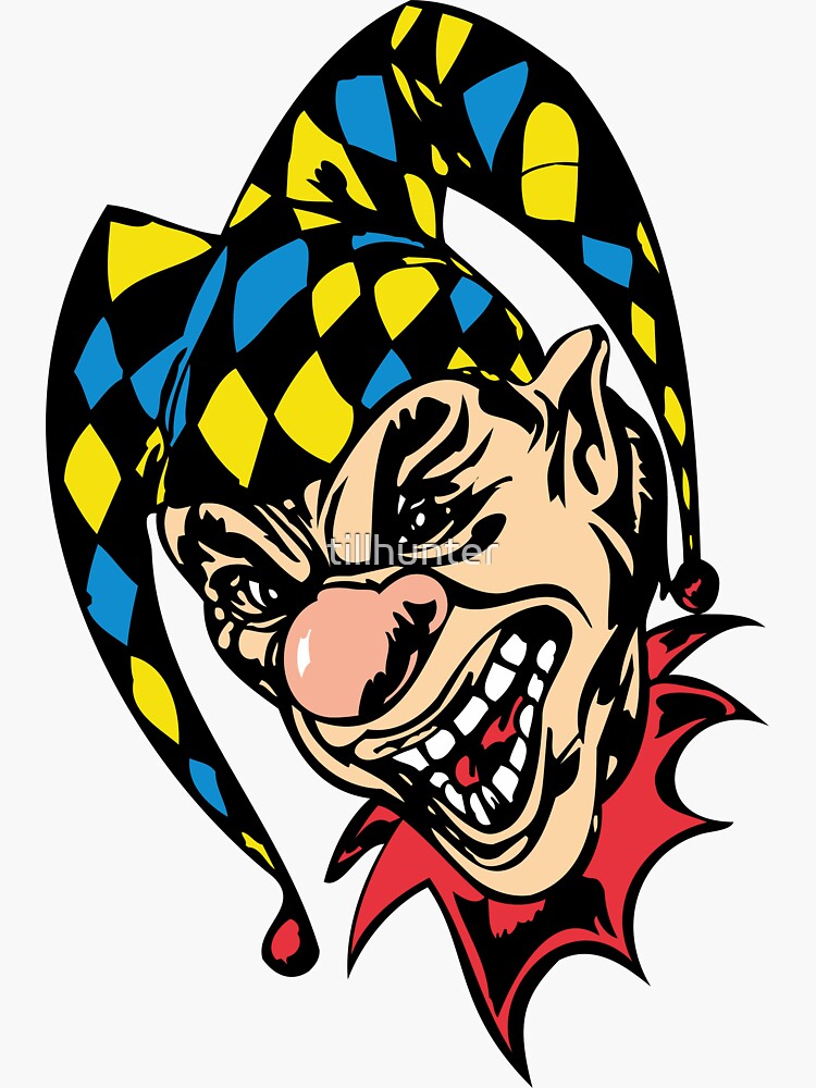 "Scary killer clown" Sticker by tillhunter | Redbubble