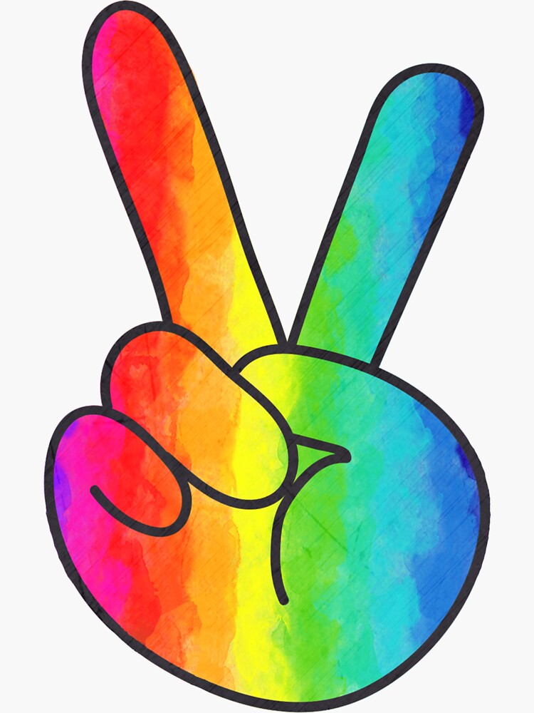 "LGBT Peace Symbol Pride LGBT Rainbow Flag Support LGBTQ" Sticker by ...