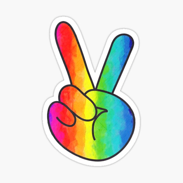 "LGBT Peace Symbol Pride LGBT Rainbow Flag Support LGBTQ" Sticker by ...