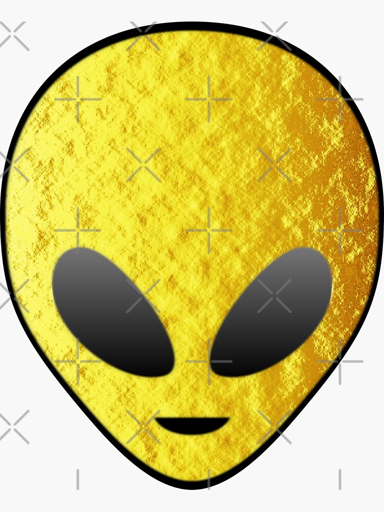 "Cute golden Chibi Alien Face | Cartoon Vector Design | vibrant color ...
