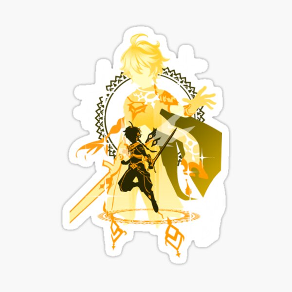 "Genshin impact Bright Traveler Aether" Sticker by scuddlebear22 ...