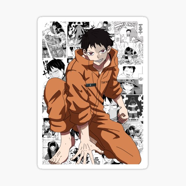 "Shinra Kusakabe Manga" Sticker by leexi | Redbubble