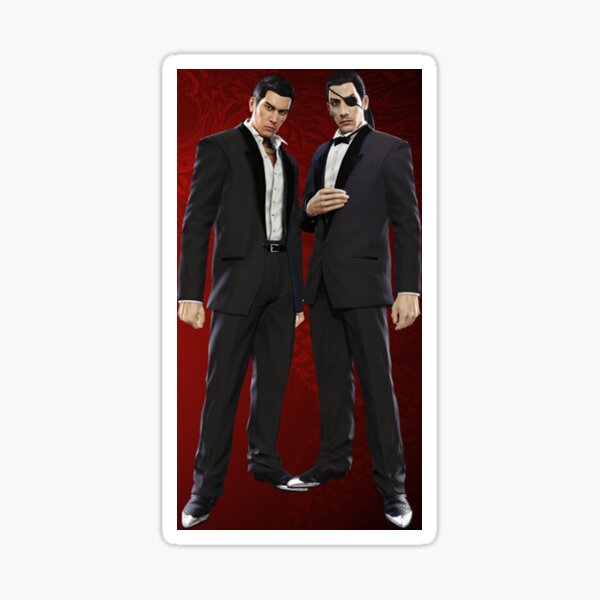 "Yakuza 0 - Kiryu and Majima Black Suits Full Body" Sticker by simbim17 ...