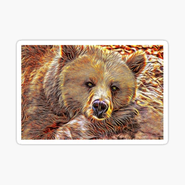 "Sleepy Bear, Brown Bear, Grizzly Bear" Sticker by CHELLESSE | Redbubble