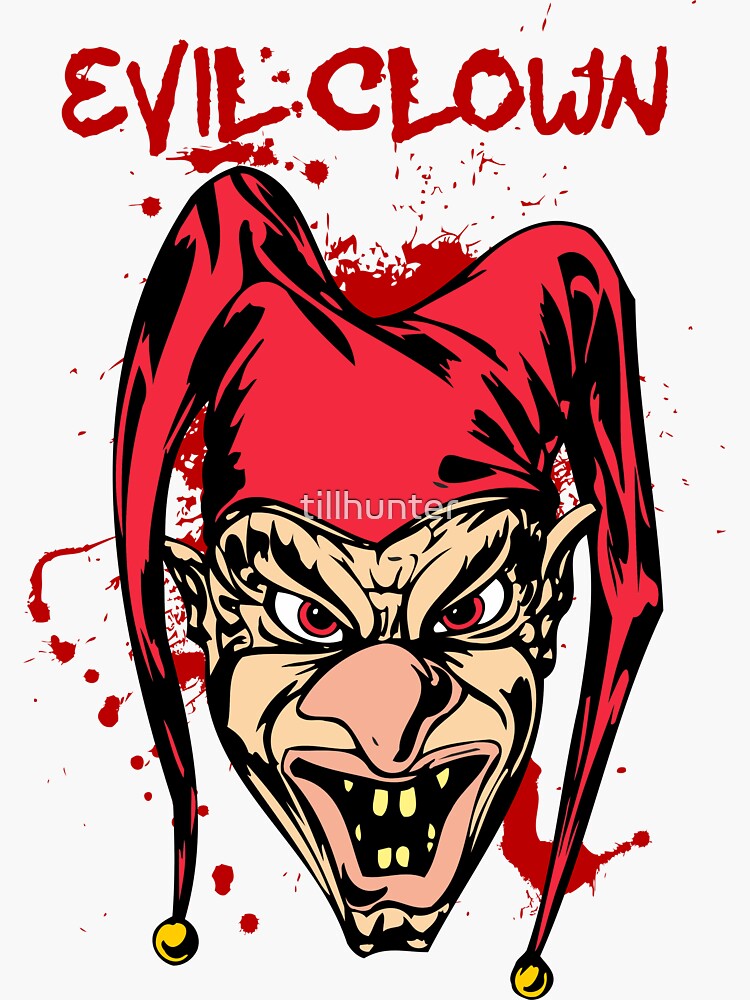 "Scary killer clown" Sticker for Sale by tillhunter | Redbubble
