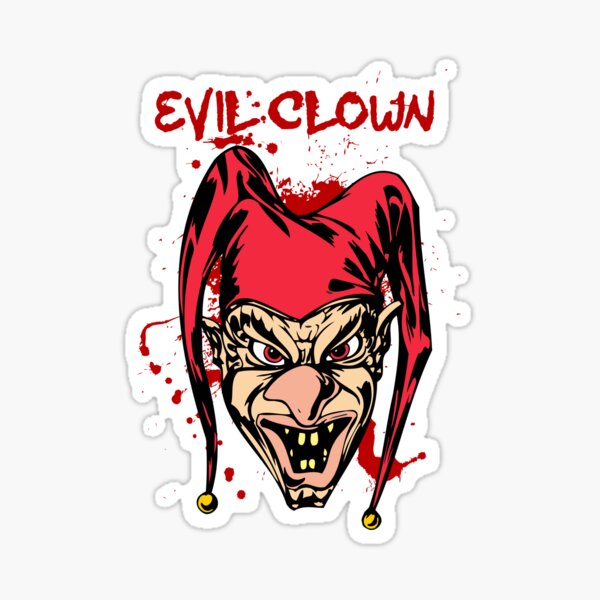 "Scary killer clown" Sticker for Sale by tillhunter | Redbubble