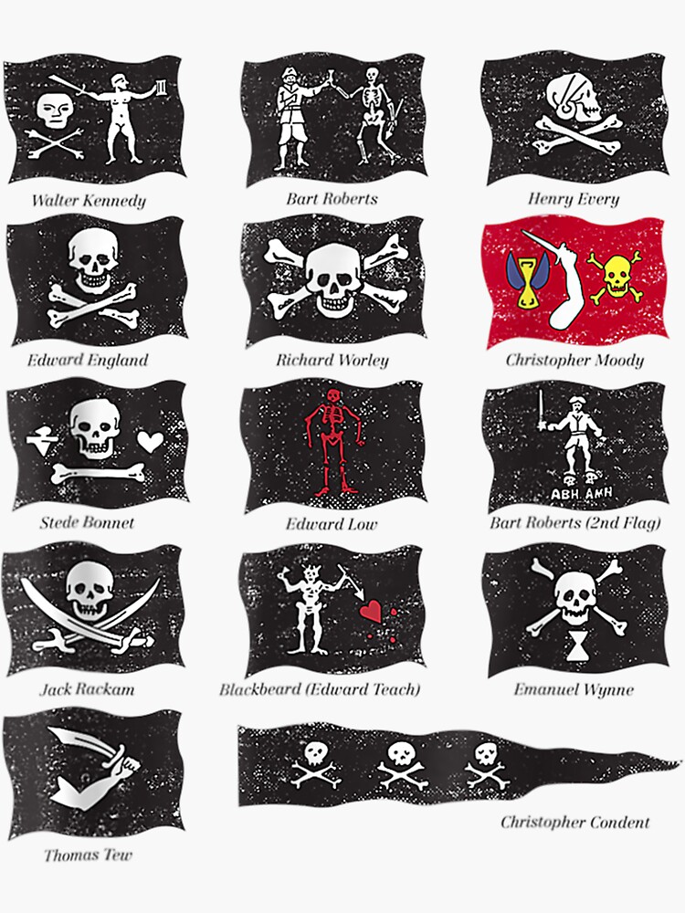 "Famous Pirates Flags " Sticker by thanlamla11215 | Redbubble