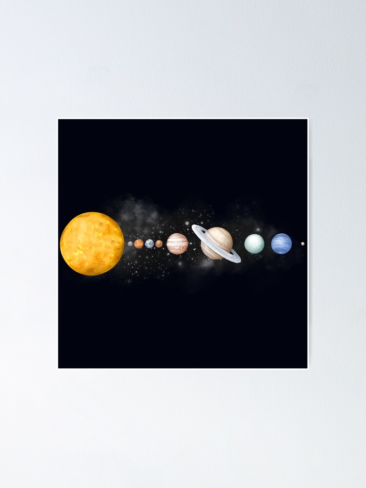 "Solar system - planets outer space - educational space art" Poster by ...
