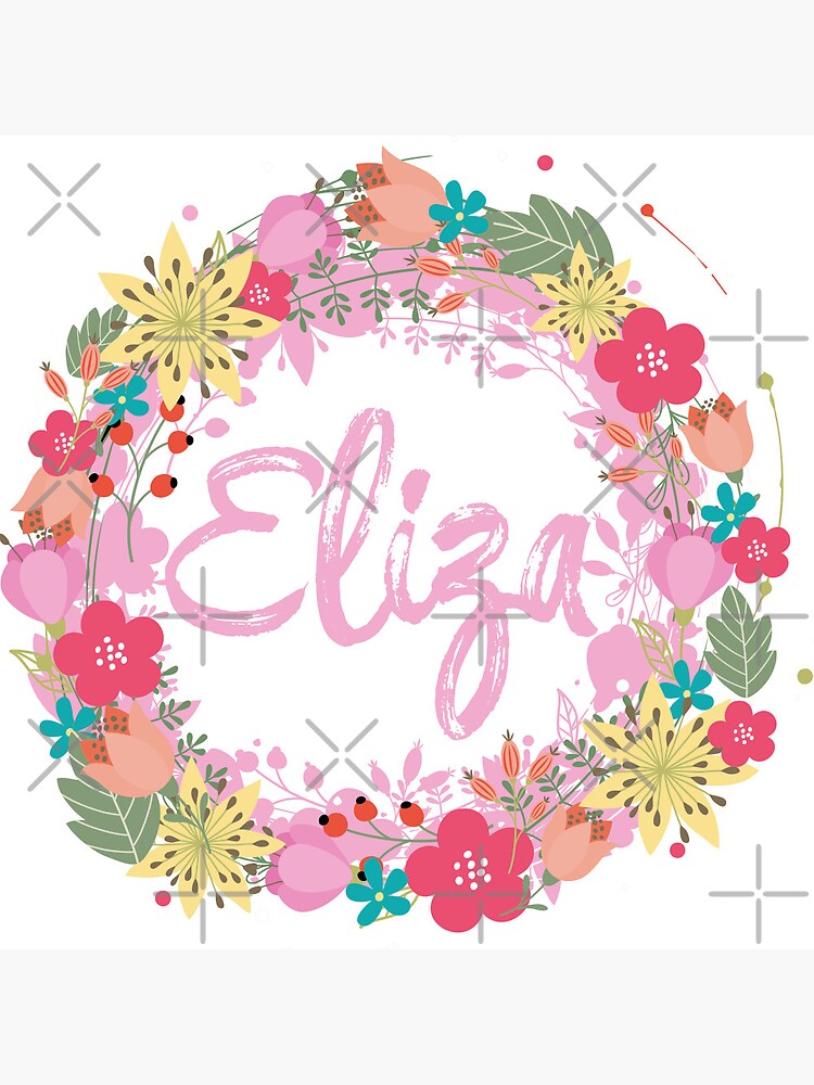 Eliza,flowers,flower,wreath,flower wreath,name,floral Pin Button sold by OmenEmmanuetorisheju ...