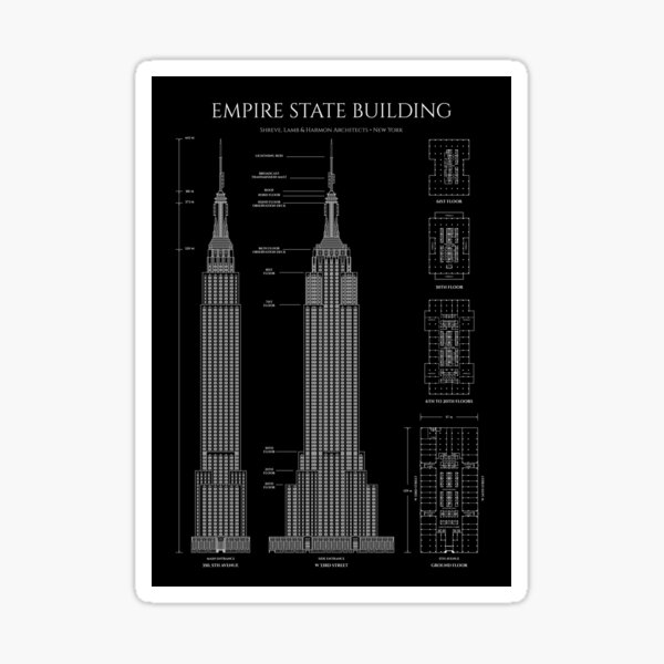 "Empire State Building (White Stencil - No Background)" Sticker for ...