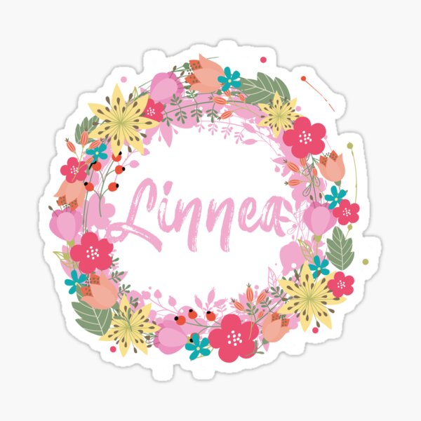 Sticker mit "linnea,blumen,blume,kranz,blumenkranz,name,floral" von ...