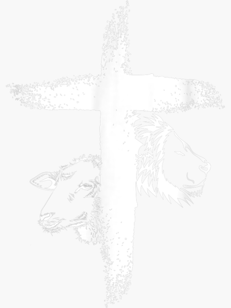 "Lion and Lamb Cross " Sticker by thanlamla11215 | Redbubble
