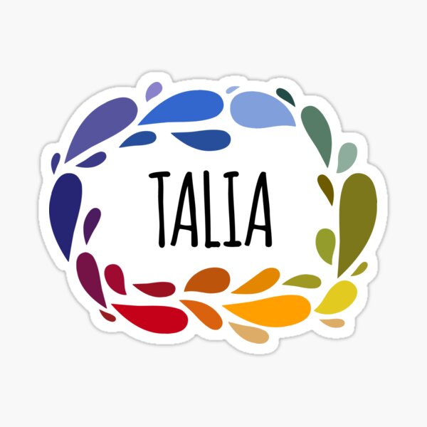 "Talia Name Cute Colorful Gift Named Talia" Sticker for Sale by ...