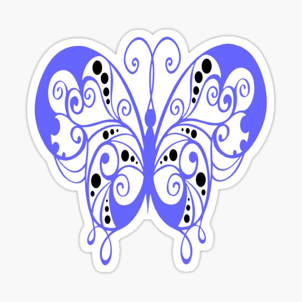 "Black and blue butterfly color print art" Sticker for Sale by ...