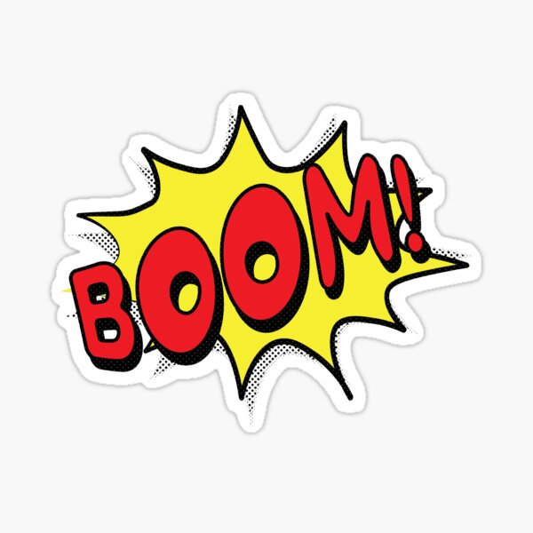 "Boom cartoon" Sticker by badboxme | Redbubble