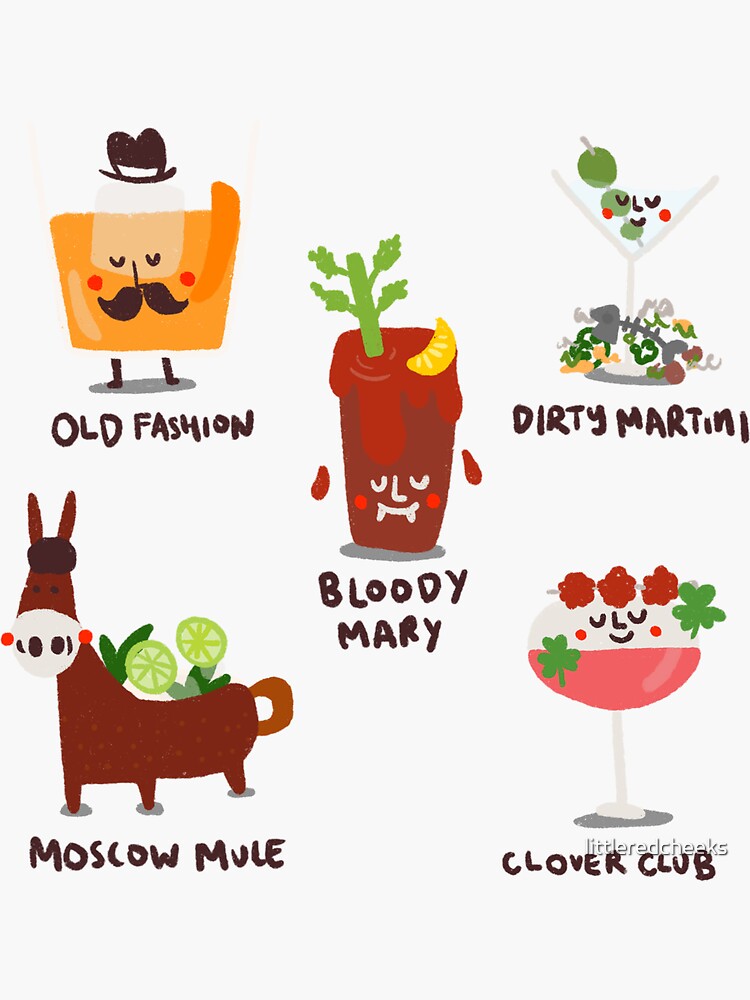 "Cocktail personality" Sticker by littleredcheeks | Redbubble