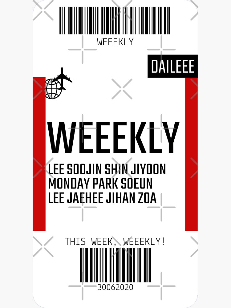 "Weeekly Boarding Pass" Sticker by puki-ycdi | Redbubble