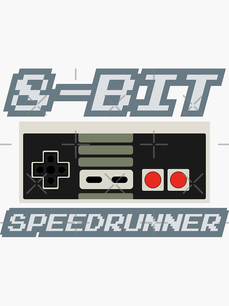 "8-Bit Games Speedrunner" Sticker for Sale by PCB1981 | Redbubble