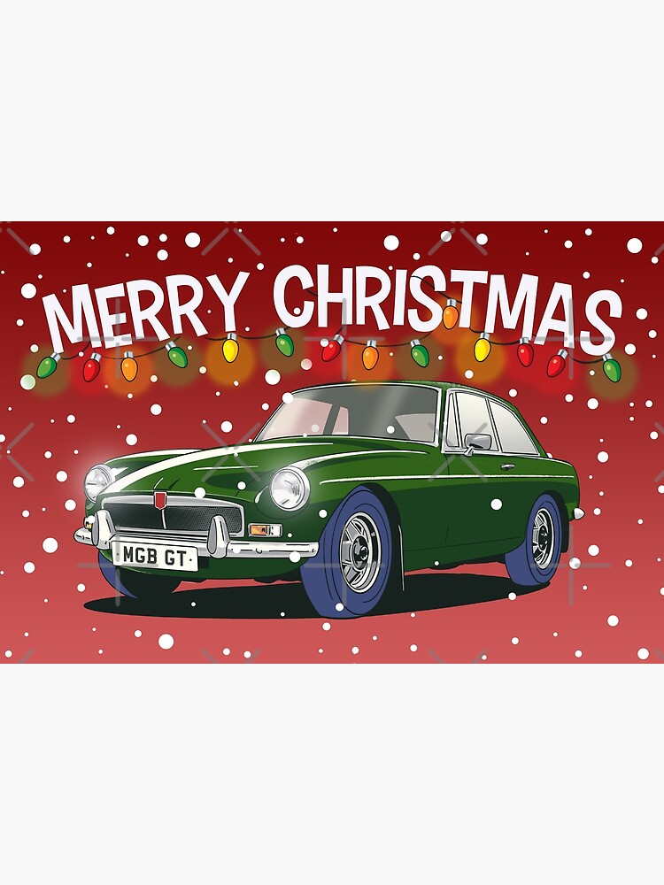 "Green MGB GT Car Christmas Card" Greeting Card for Sale by Webazoot ...