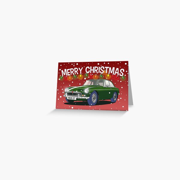 "Green MGB GT Car Christmas Card" Greeting Card for Sale by Webazoot ...