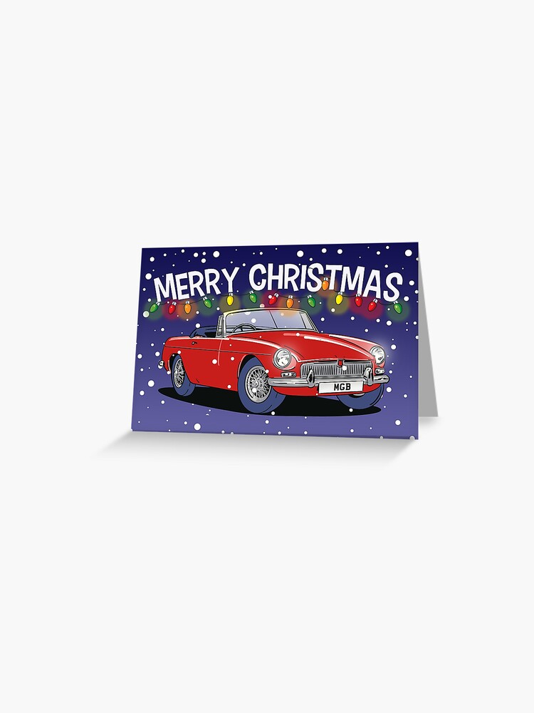 "Red MGB Car Christmas Card" Greeting Card for Sale by Webazoot ...