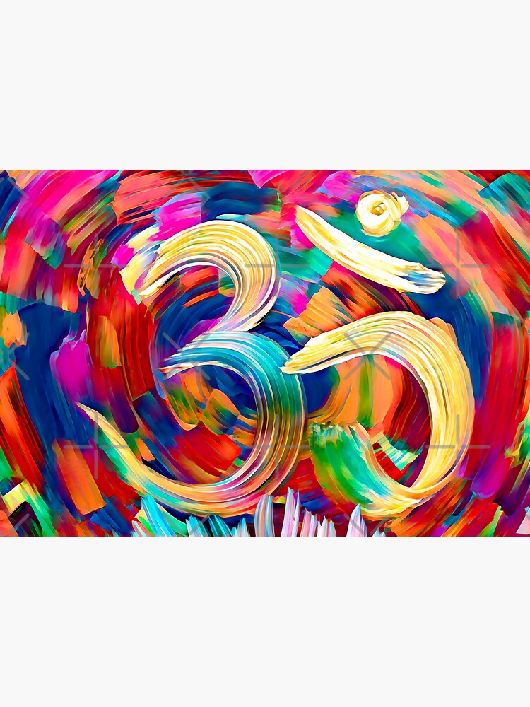 "Om Abstract Vibrant Art" Sticker for Sale by Scubedesign | Redbubble