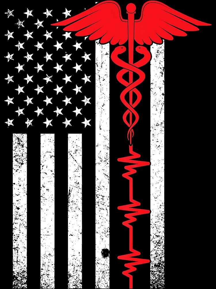 "Thin Red Line Usa Flag Nurse" Art Print for Sale by HeatherHAnn ...