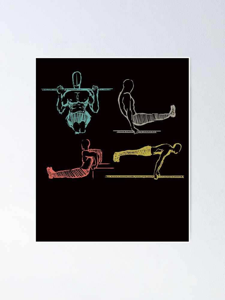 "Retro Calisthenics Street Workout Muscles Fitness Gymnastics" Poster ...