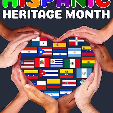 "Hispanic Heritage Month All Countries Heart Hands" Sticker for Sale by ...