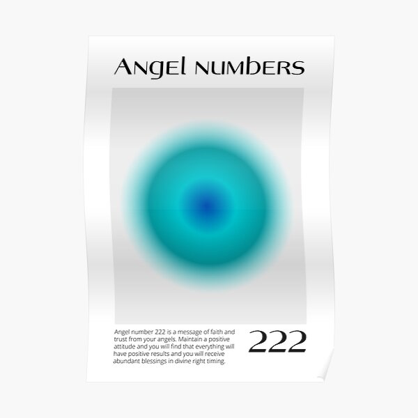 "Aesthetic Angel numbers 222" Poster for Sale by RiriDesign | Redbubble