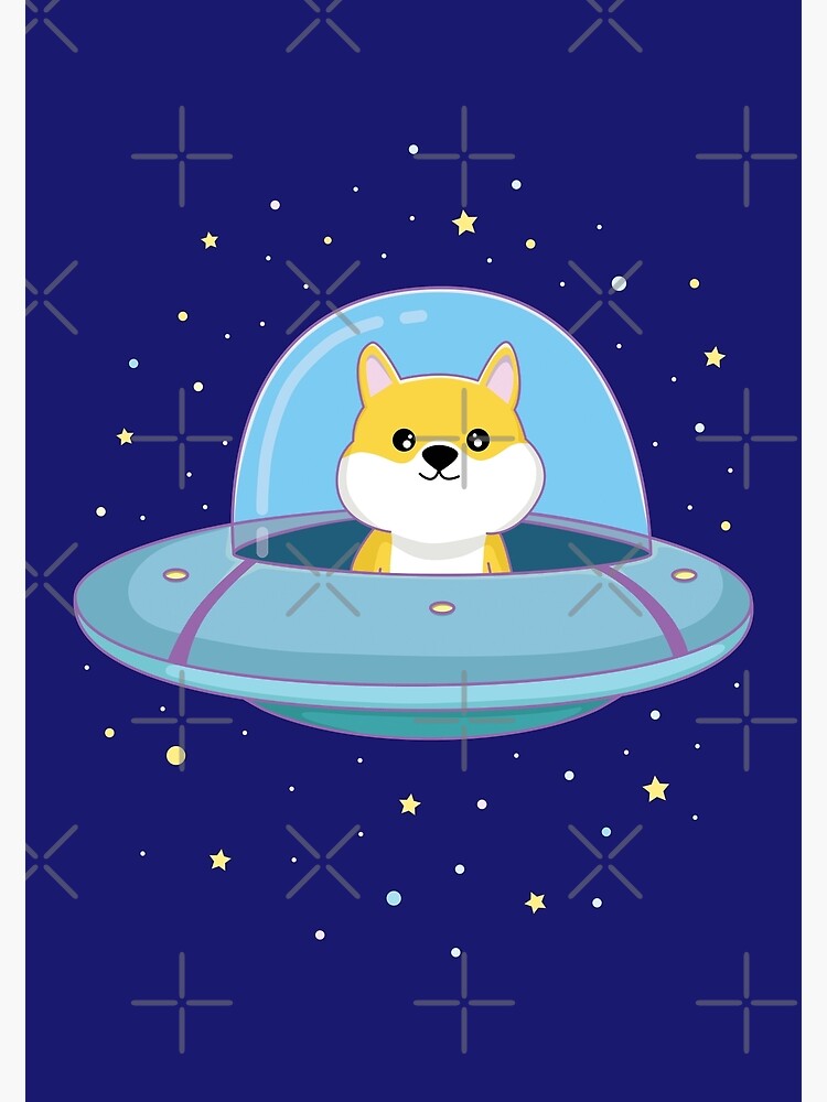 "cute alien dog flying alien saucer" Poster for Sale by shijujames ...