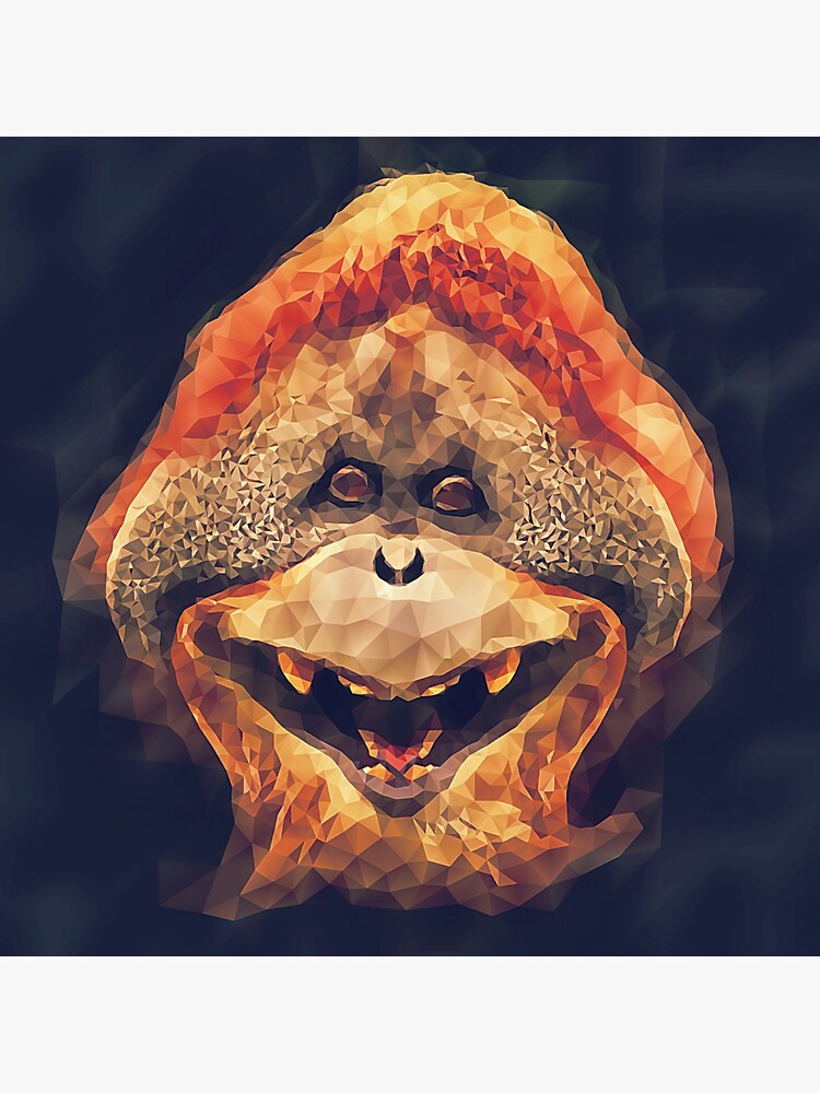 "Happy Orangutan " Sticker by TeyaBruk | Redbubble
