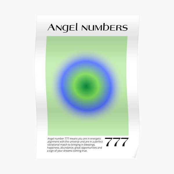 "Aesthetic Angel numbers 777" Poster for Sale by RiriDesign | Redbubble