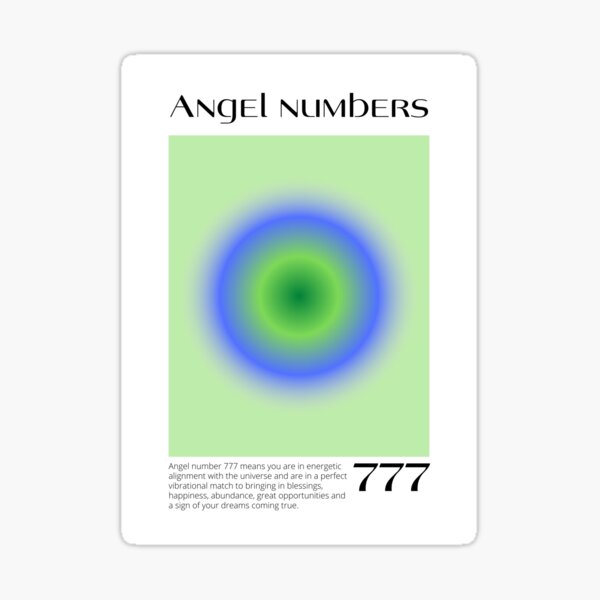 "Aesthetic Angel numbers 777" Sticker for Sale by RiriDesign | Redbubble