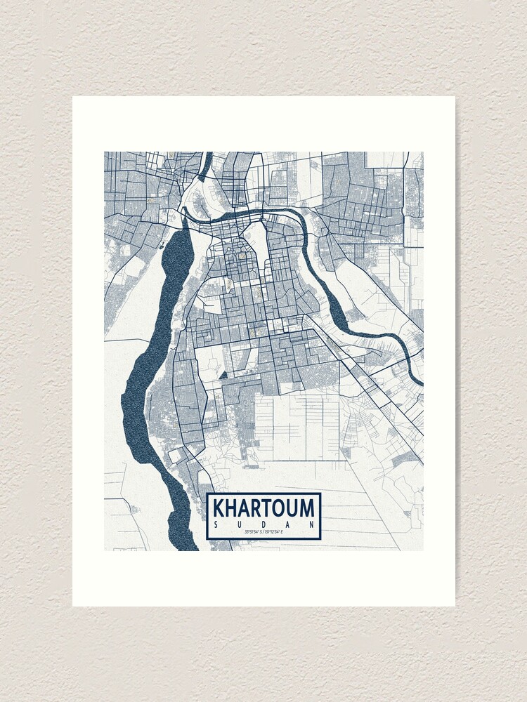 "Khartoum City Map of Sudan - Coastal" Art Print for Sale by deMAP ...