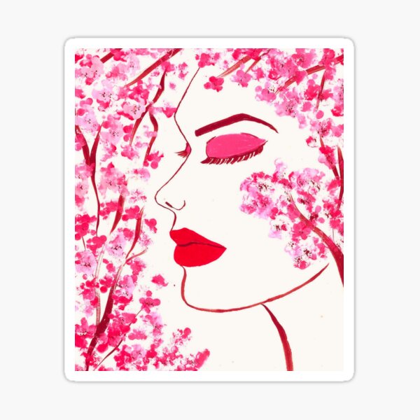 "FLOWER FACE" Sticker by ilovegrynshop | Redbubble