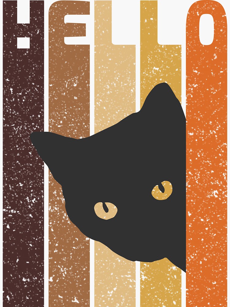 "HELLO CAT" Sticker by kalit-designs | Redbubble